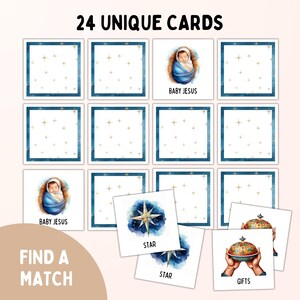 Nativity Memory Matching Game - Toddler Preschool Christian Activity ...