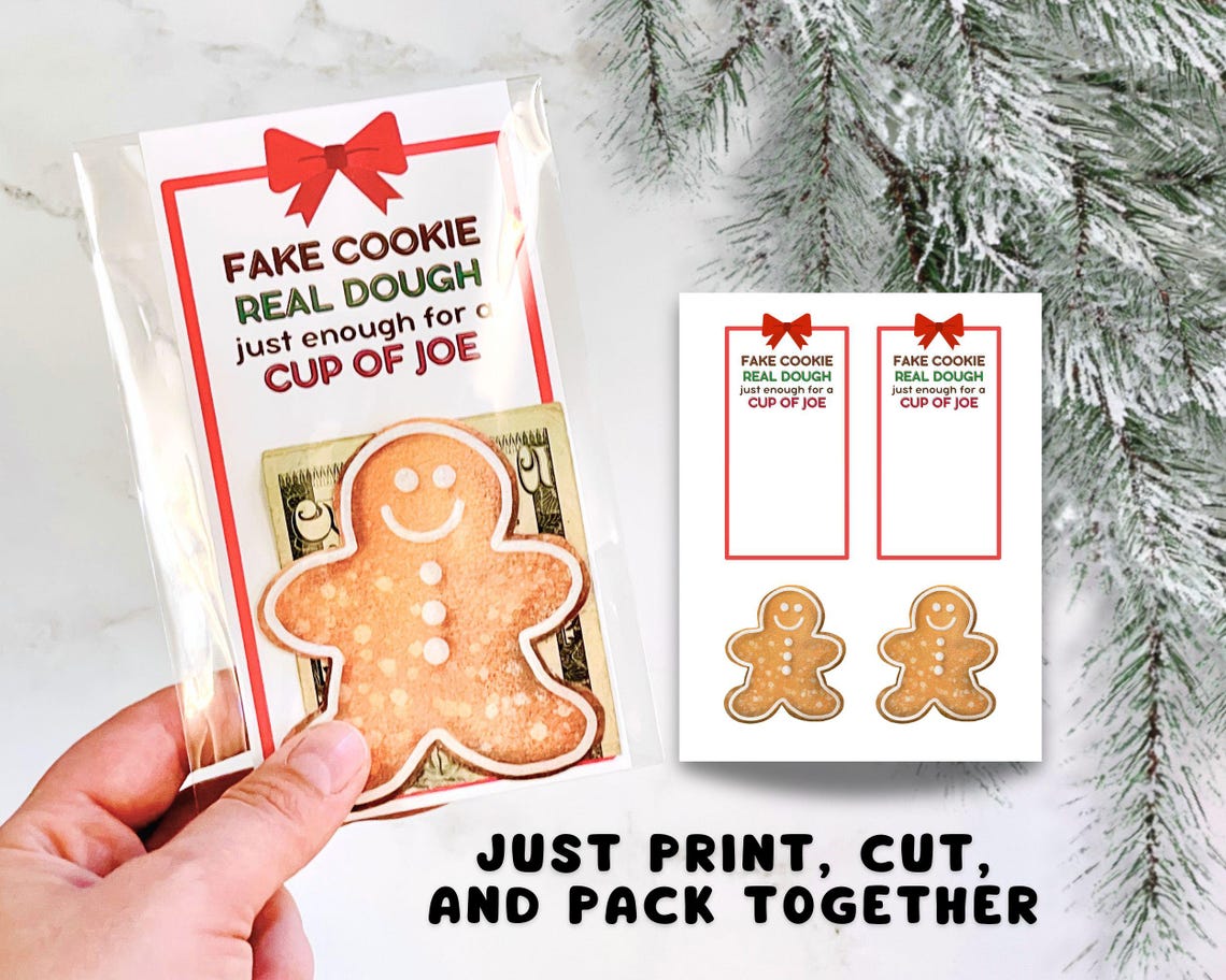Christmas Money Gift Idea - Fake Cookie, Real Dough Tag - Gingerbread ...
