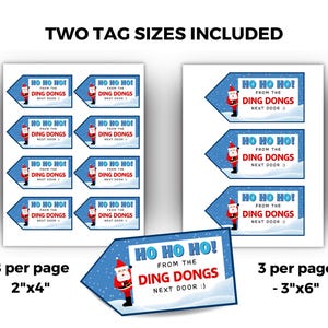 Neighbor Gift Tag - "ho Ho Ho From the Ding Dongs Next Door" - Funny ...