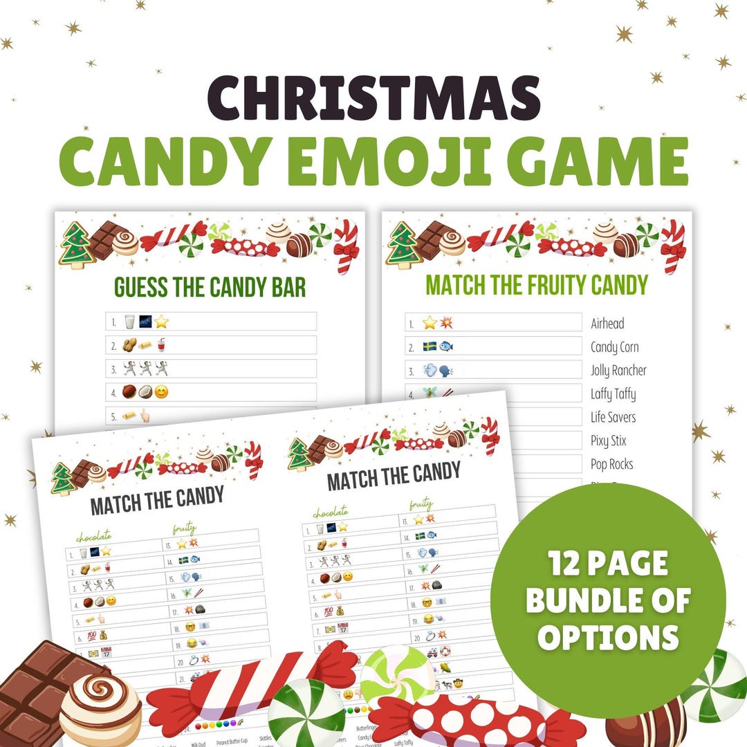 Christmas Candy Emoji Game Bundle - Holiday Emoji Pictionary Quiz ...