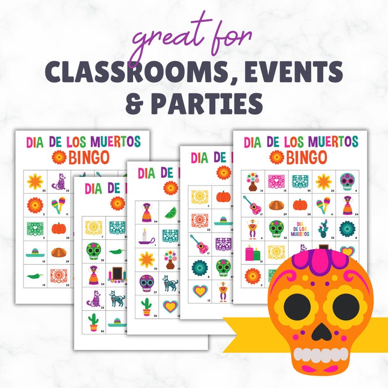 Dia De Los Muertos Bingo - Printable Day of the Dead Activity - 50 ...