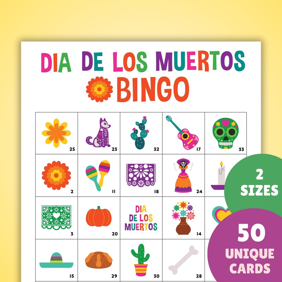 Dia De Los Muertos Bingo - Printable Day of the Dead Activity - 50 ...
