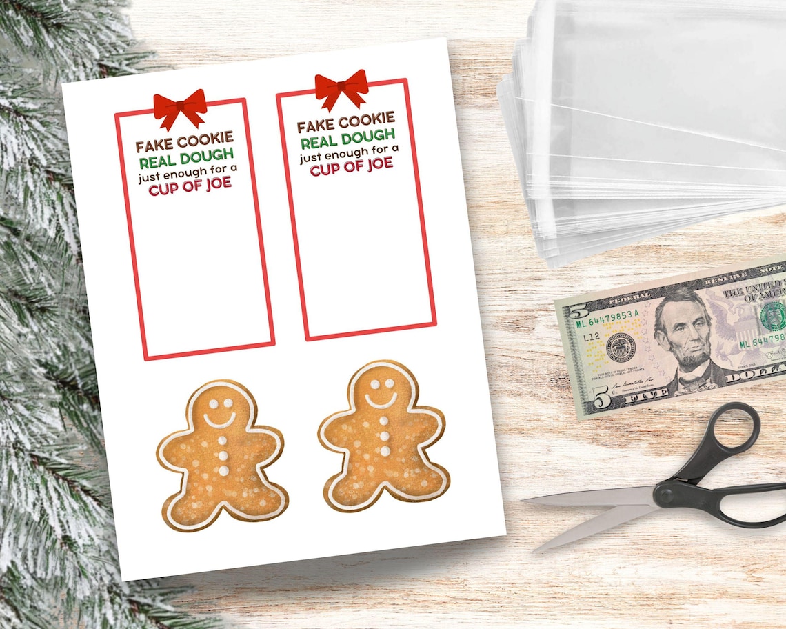 Christmas Money Gift Idea - Fake Cookie, Real Dough Tag - Gingerbread ...
