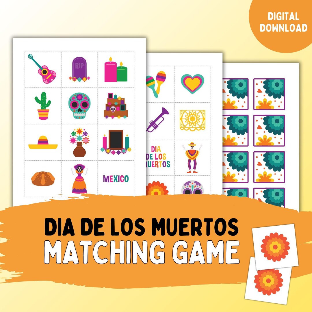 El Dia De Los Muertos Memory Matching Game - Day of the Dead Toddler ...