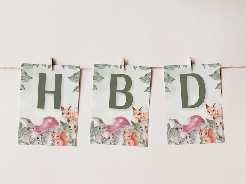 Woodland Animals Birthday Bundle: Editable Invitation, Signs, Labels - Etsy