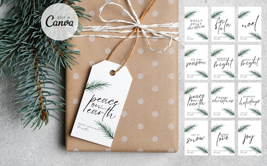 Printable Christmas Cookie Tag, Christmas Baking Tag Set of 12, Fully ...