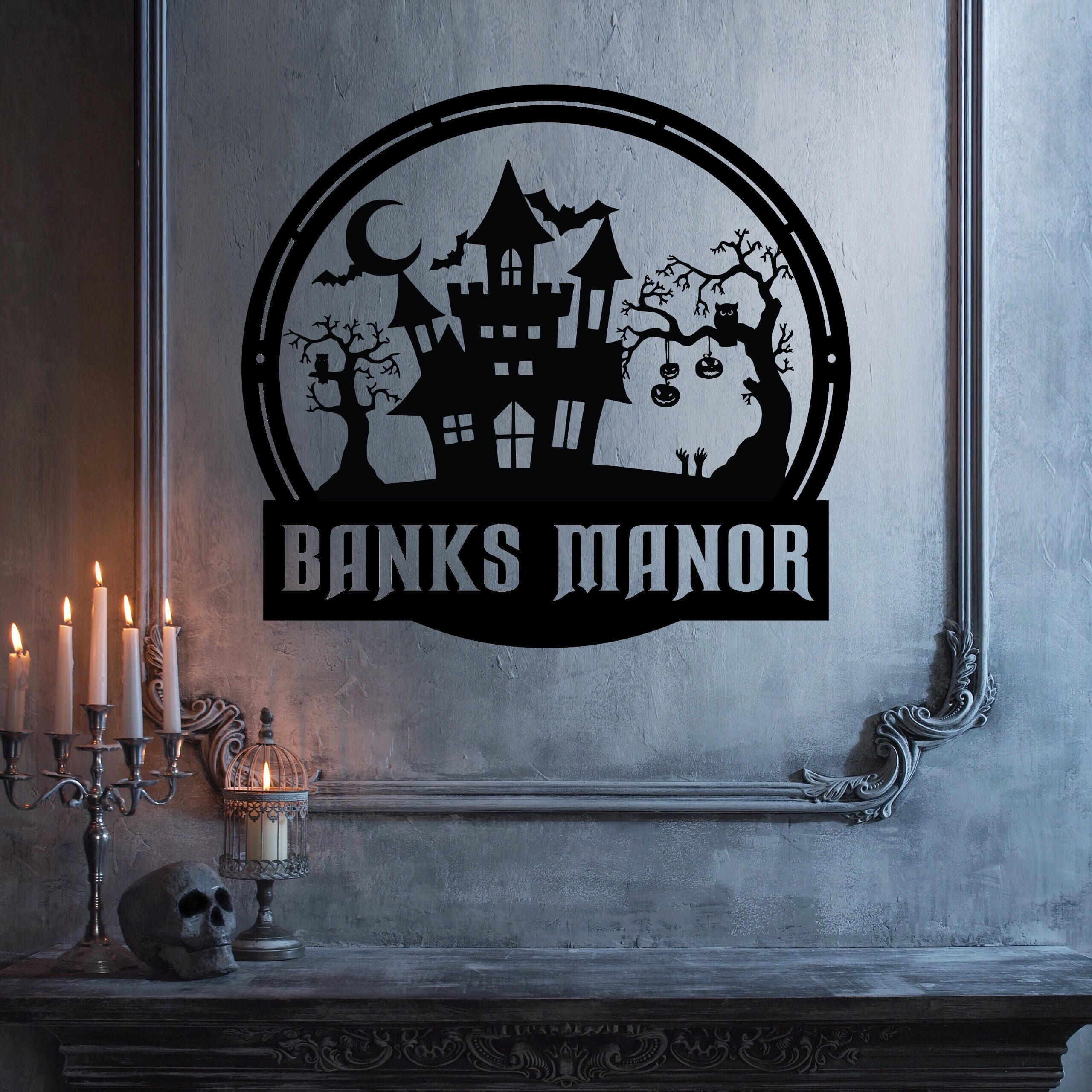 Custom Haunted House House Sign House Number Address Sign Halloween ...