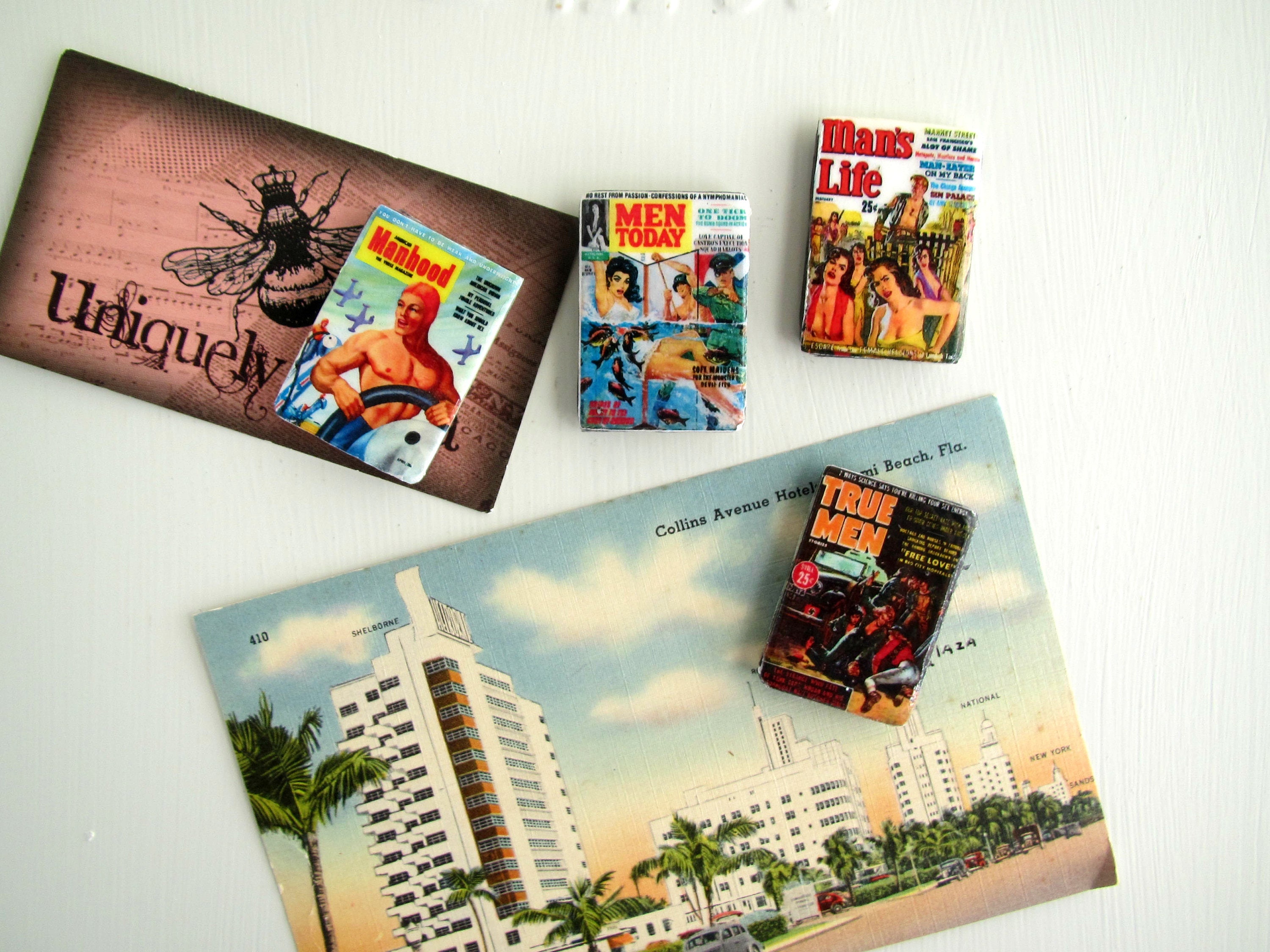 Vintage Mens Adventure Stories Magazine Covers Pulp Fiction Fridge ...