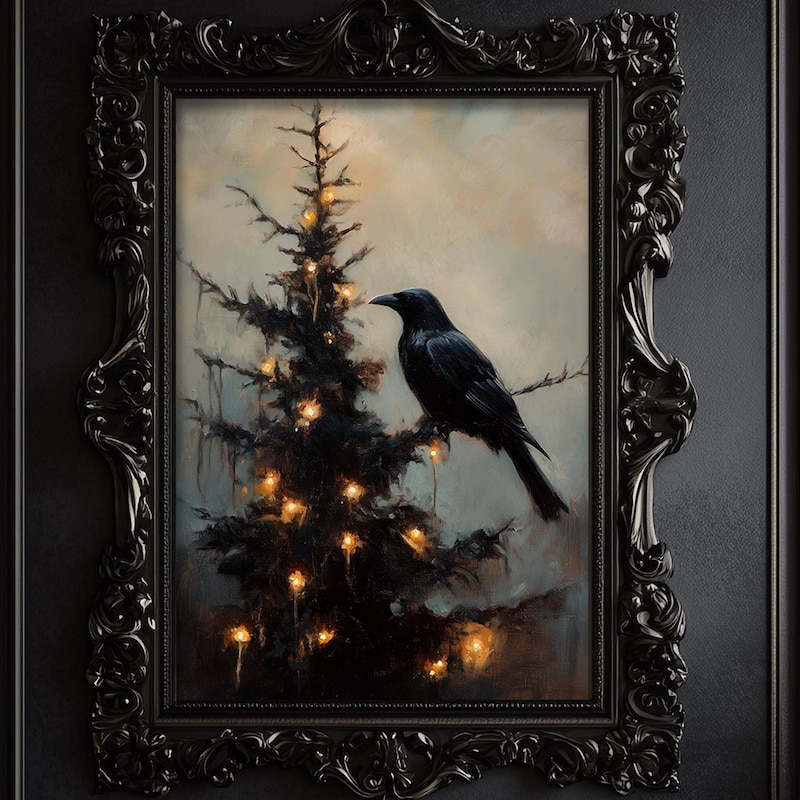 Crow in Tree - Etsy