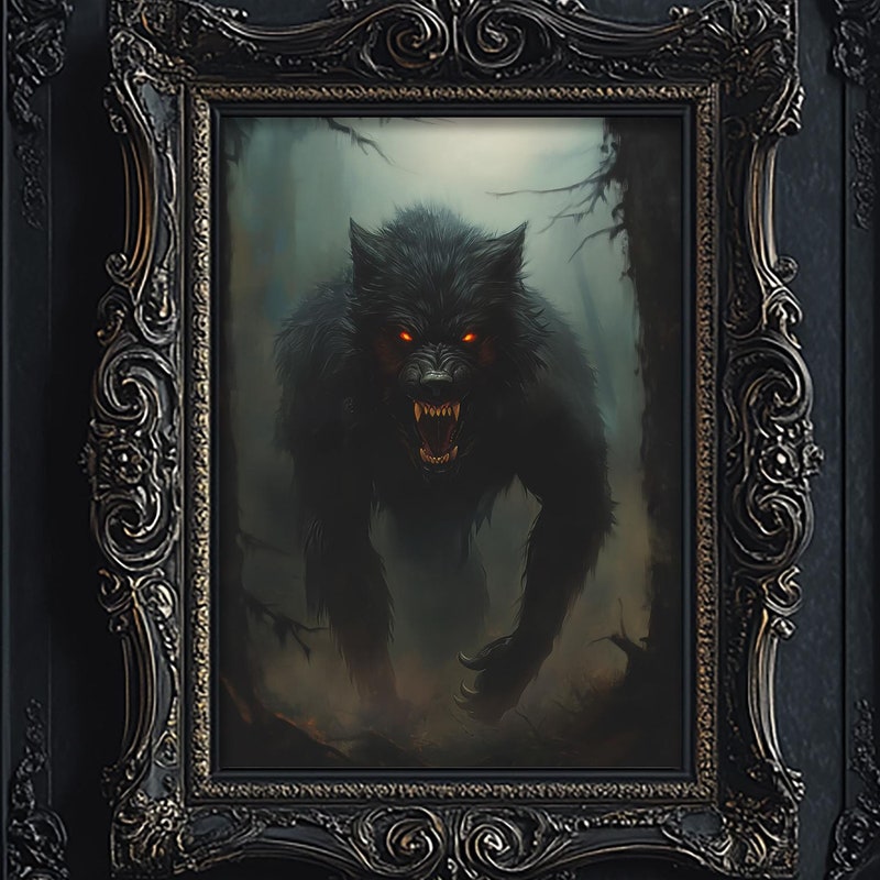 Dark Forest Werewolf Art - Etsy