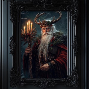 Yule King Print, Pagan Yule Art, Folklore, Norse, Mytholgy, Yuletide ...