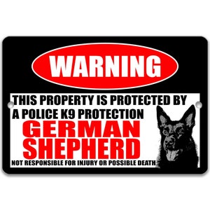 German Shepherd Dog Sign Police K9 Dog No Trespassing Sign Metal Sign ...