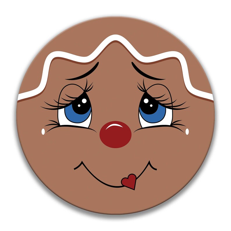 Gingerbread Face Sign Gingerbread Wreath Sign Christmas - Etsy