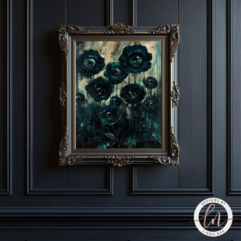 Botanical Goth Print, Dark Academia Home Decor, Victorian Gothic Poster ...
