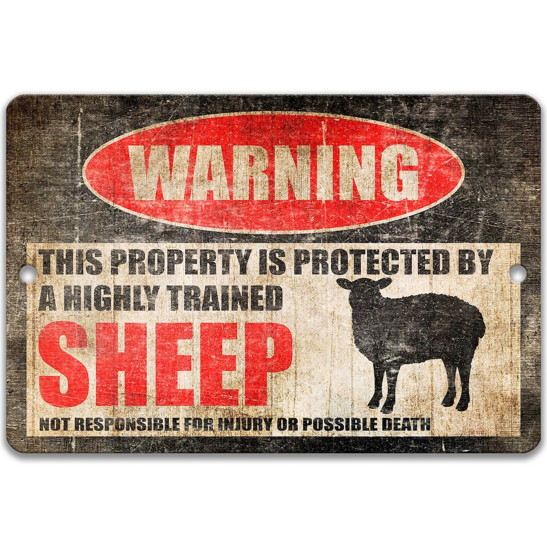 Sheep Sign Funny Sheep Sign Sheep Warning Sign Sheep Decor Barn Sign ...