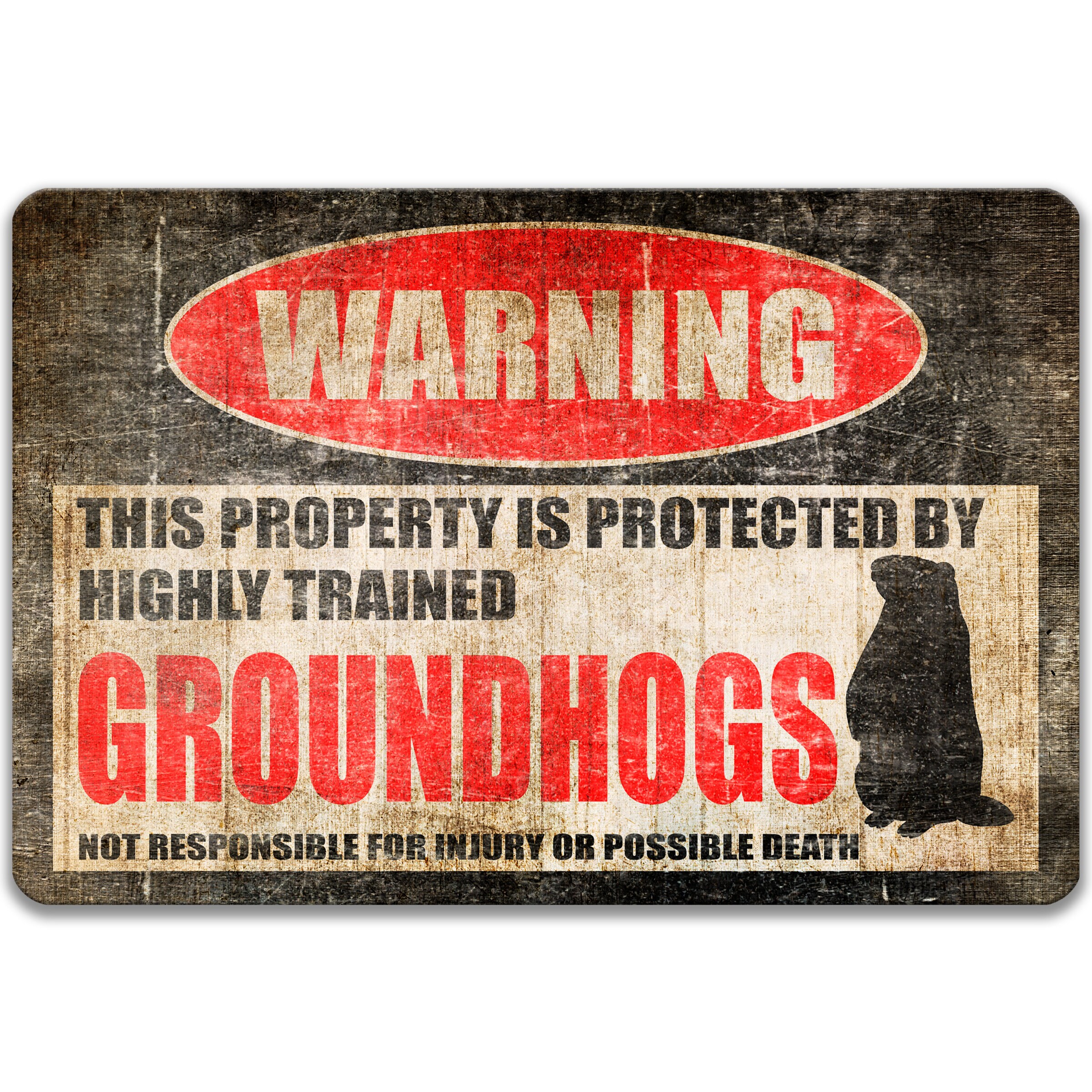 Groundhog Metal Sign Groundhog Warning Campsite Welcome - Etsy