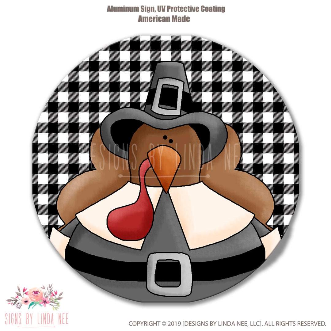 Mini Turkey Sign, Turkey Wreath Sign, Thanksgiving Wreath Sign ...