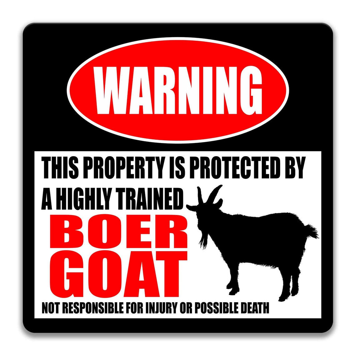 Boer Goat Warning Sign Funny Goat Sign Goat Decor Barn Sign - Etsy