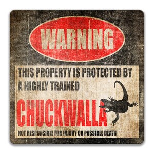 Funny Chuckwalla Warning Sign, Lizard Signs, Chuckwalla Decor ...