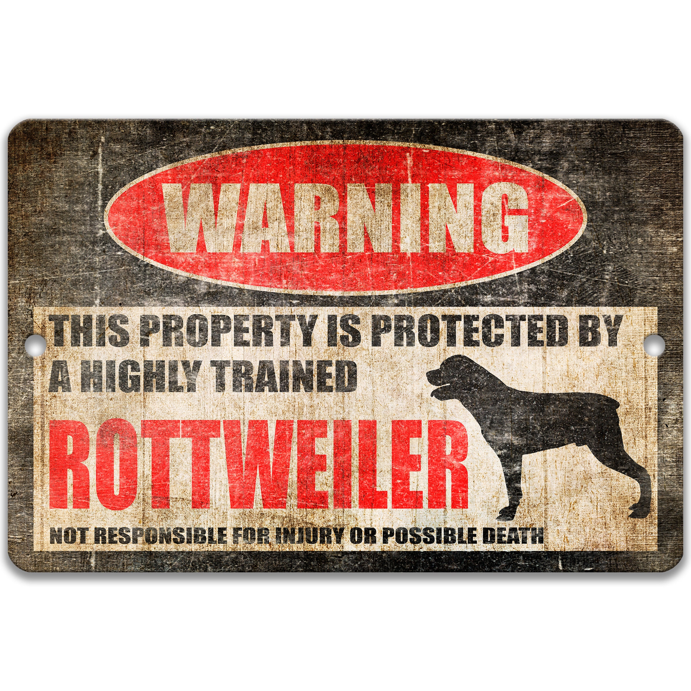 Rottweiler Sign Funny Dog Sign No Trespassing Sign Dog Warning Sign ...
