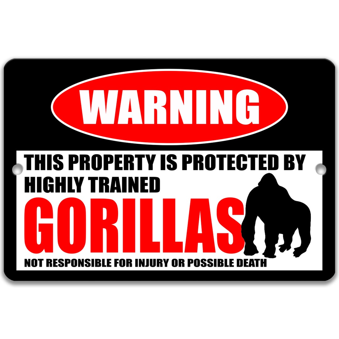 Gorilla Gifts, Gorilla Warning, Gorilla Decor, Gorilla Humor ...