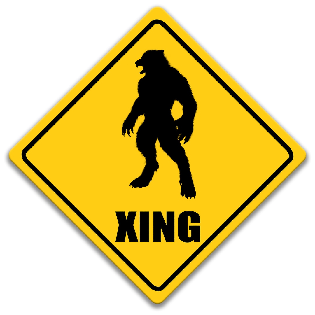 Michigan Dogman XING Caution Sign, Famous Cryptid of Michigan ...