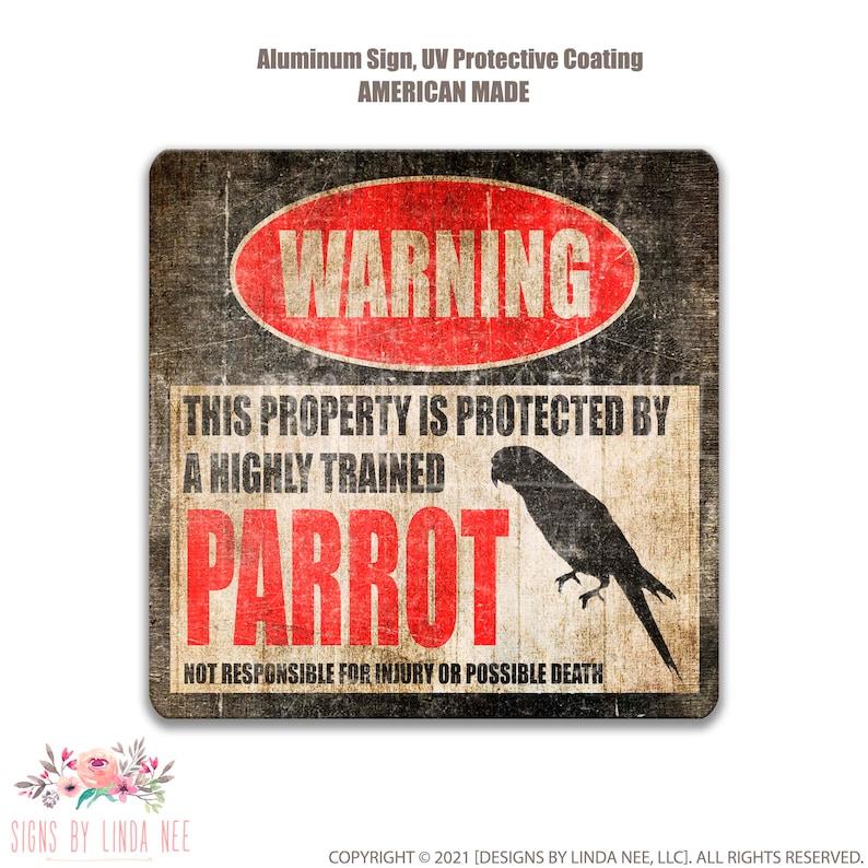 Parrot Sign, Funny Parrot Gift, Cockatoo Decor, Bird Cage Sign, Parrot ...