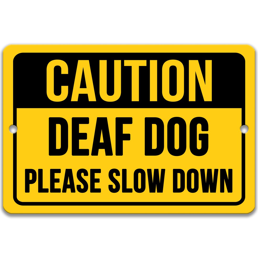 Caution Deaf Dog Yard Sign, Handicap Dog Sign, Hearing Impaired Dog on ...