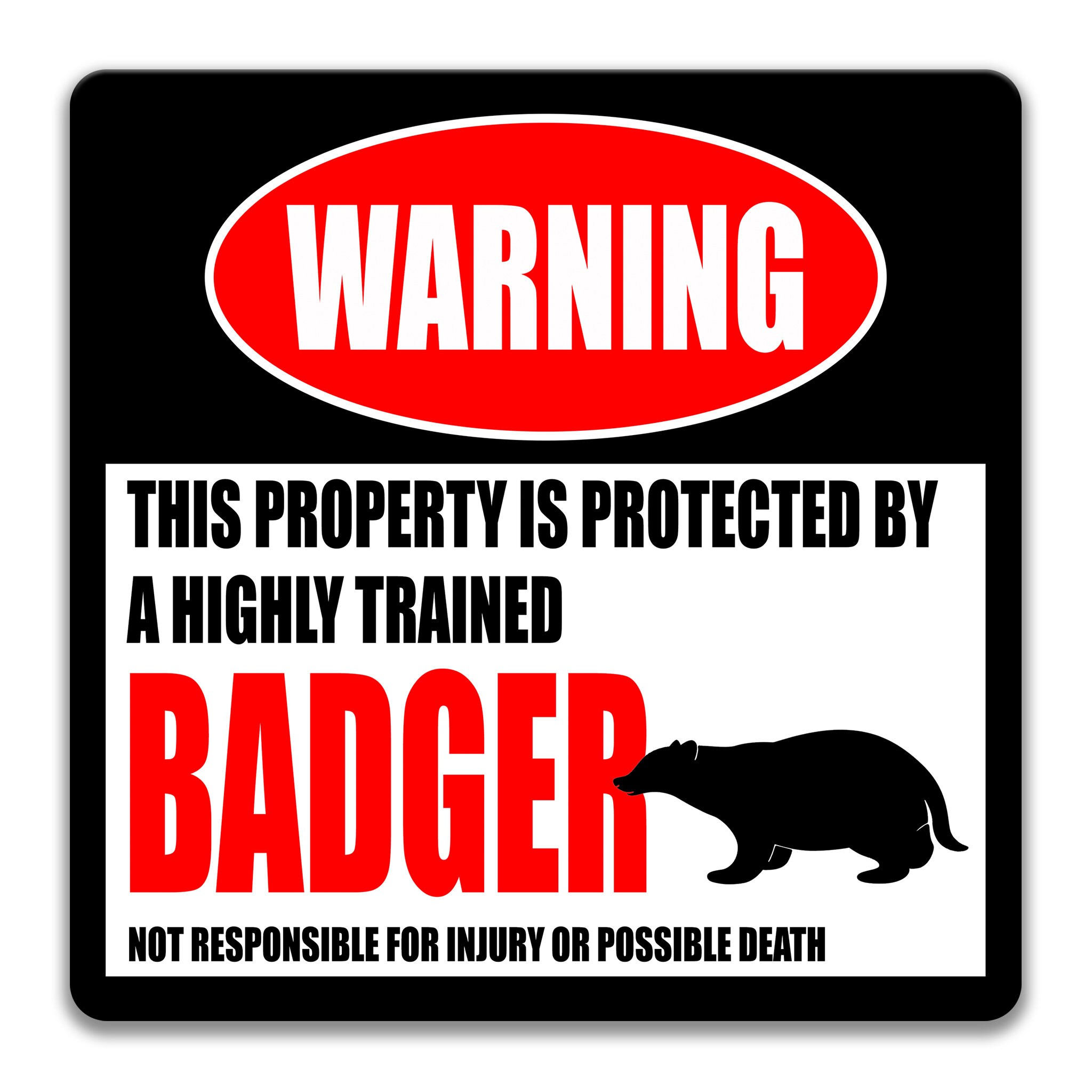 Funny Badger Metal Sign, Badger Warning, Honey Badger Decor, Badger ...