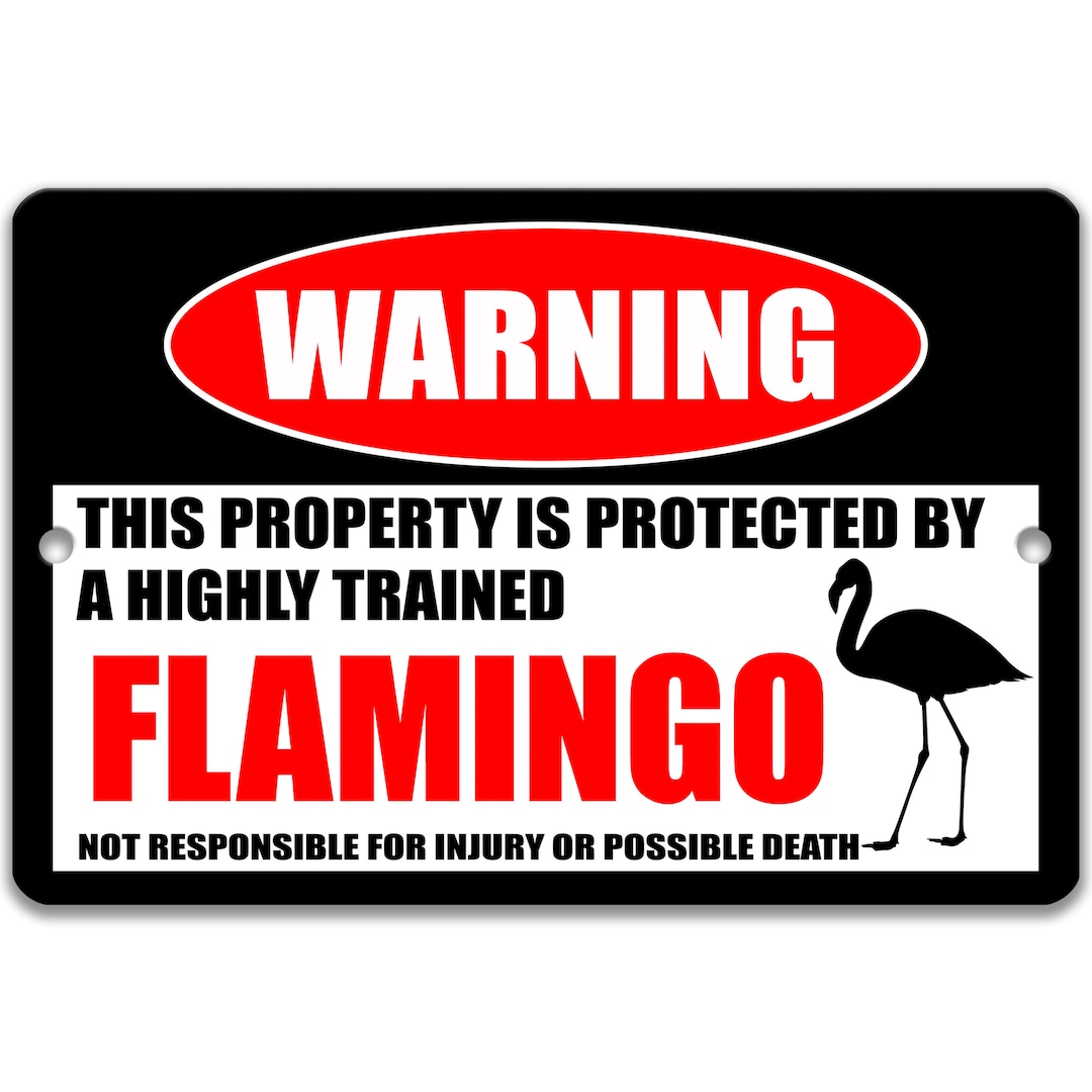 Flamingo Metal Sign, Flamingo Warning, Tropical Birds, Flamingo Decor ...