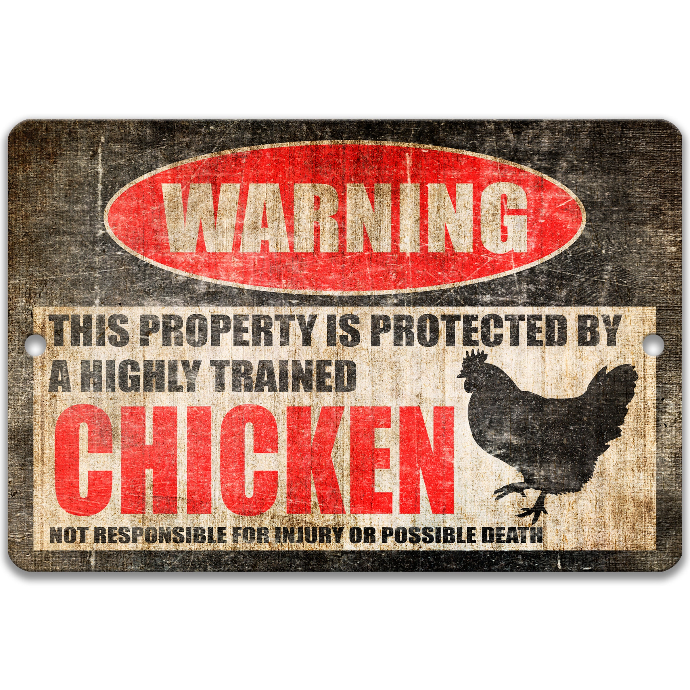 Funny Chicken Warning Sign, Chicken Decor, Chicken Sign, Chicken Coop ...