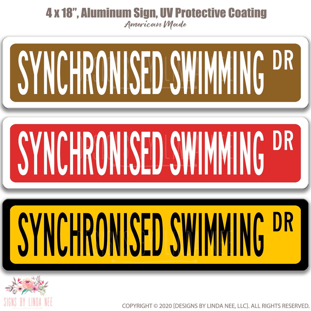 Synchronized Swimming Street Sign, Artistic Swimming Decor, Swim Team ...