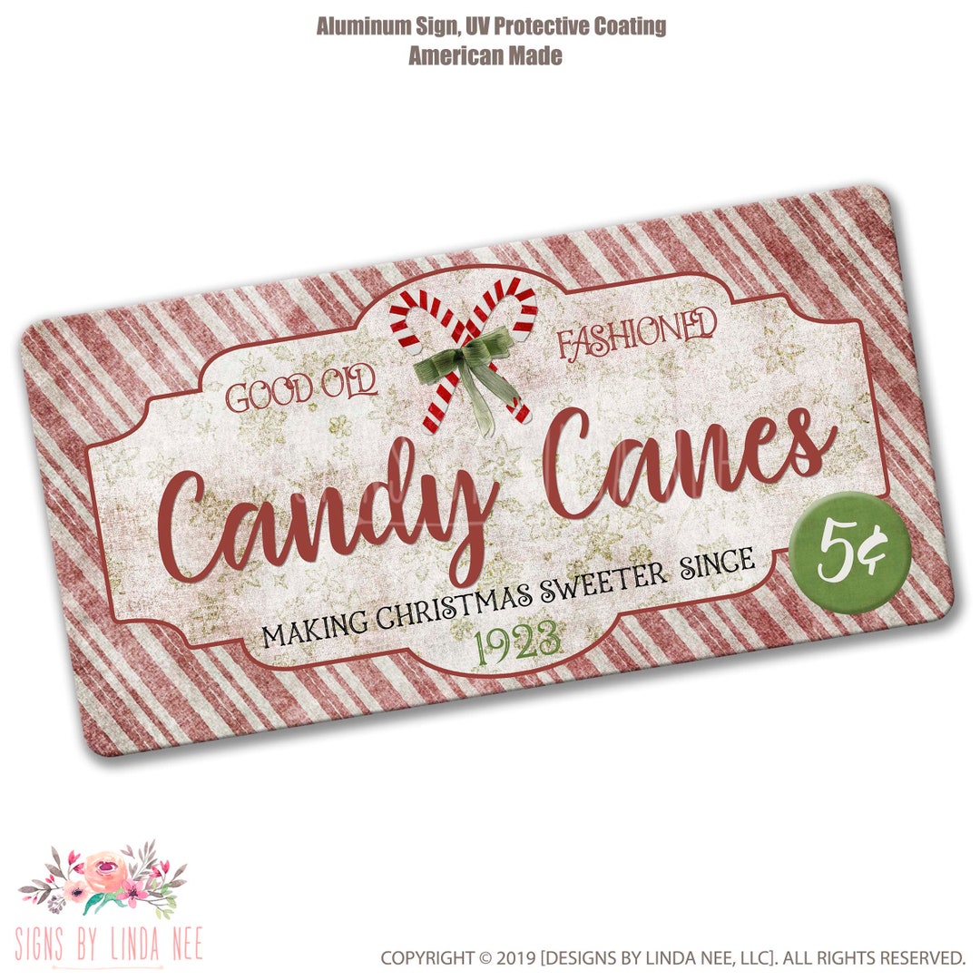 Candy Cane Sign Christmas Decor Wreath Attachment Wreath Sign Farmhouse ...