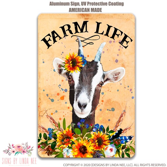 Farm Life Sign Goat Decor Goat Sign Farm Sign Stable Sign | Etsy