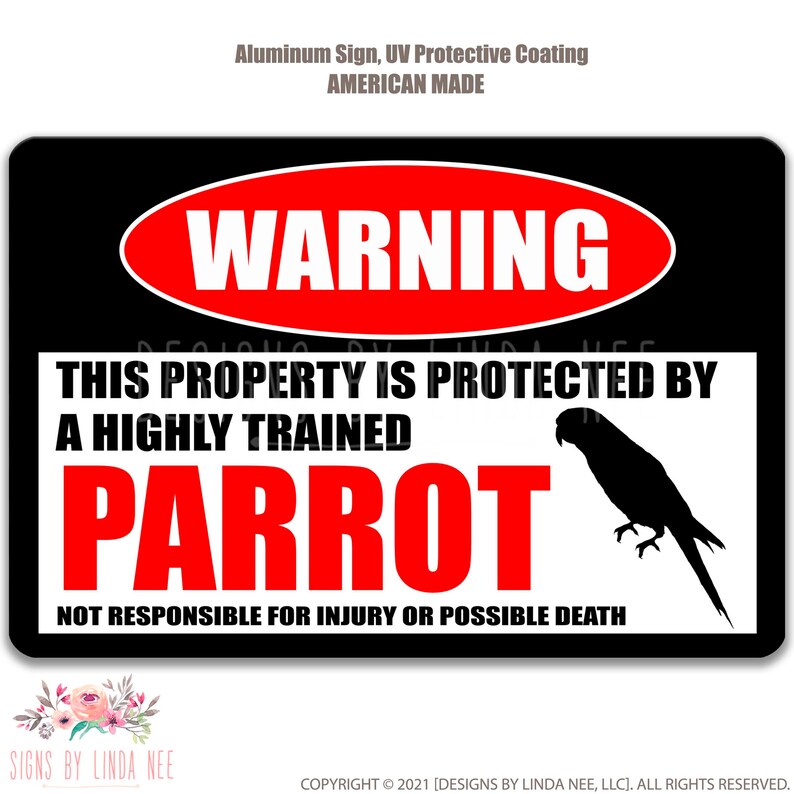 Parrot Sign Funny Parrot Gift Cockatoo Decor Bird Cage - Etsy