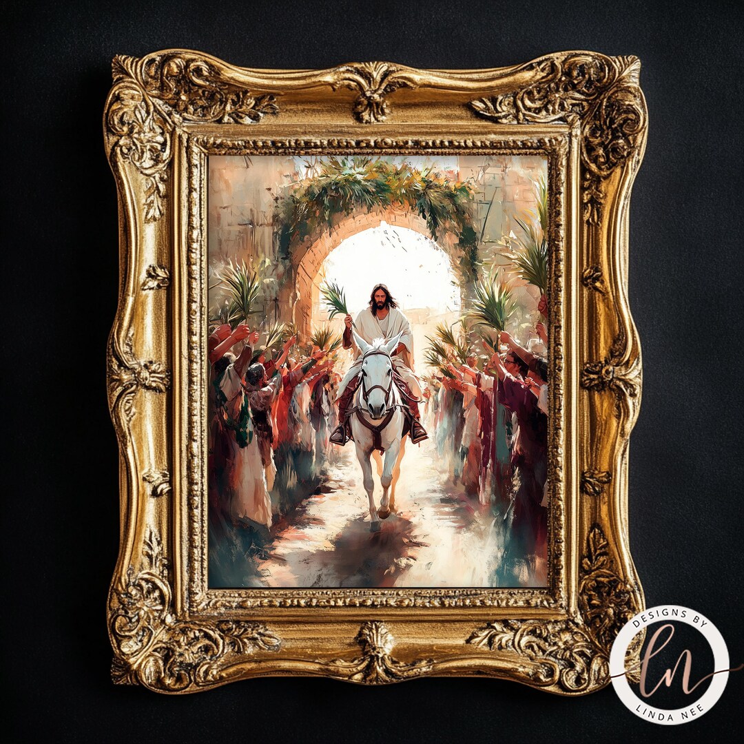 Jesus' Triumphal Entry Into Jerusalem Print, Palm Sunday Wall Art ...
