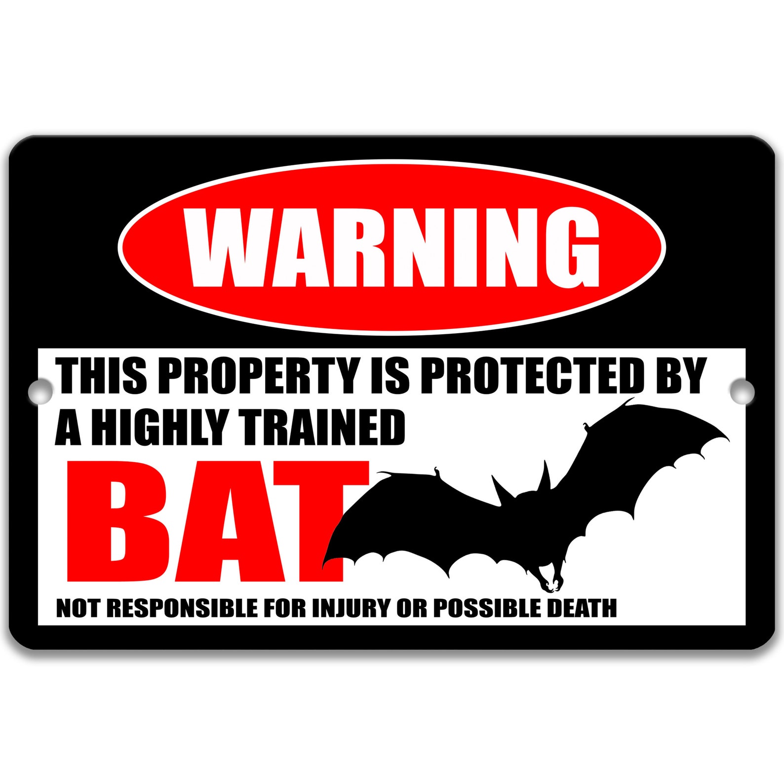 Funny Bat Warning Sign, Bat Decor, Bat Sign, Flittermouse Sign, Vampire ...