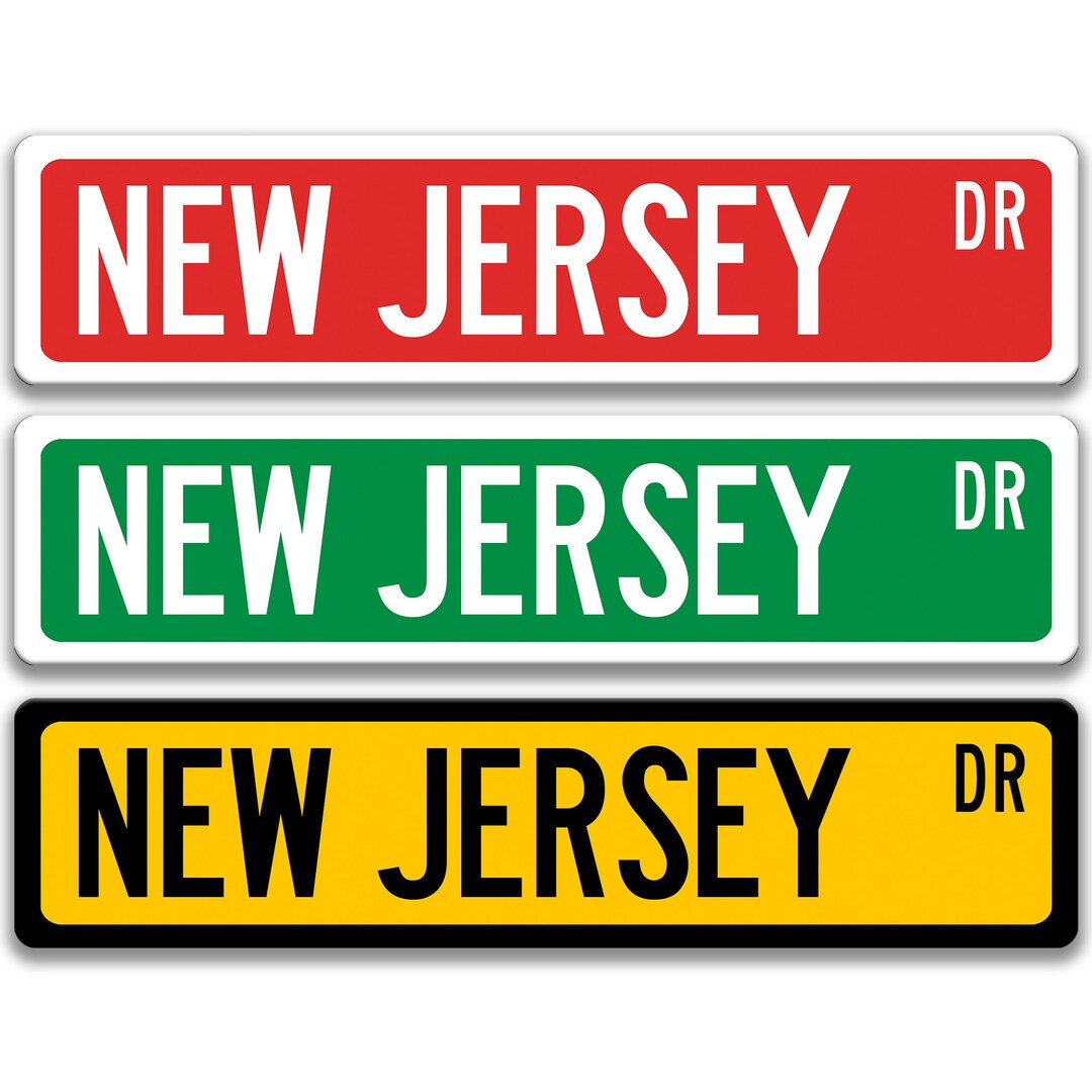 New Jersey Sign, New Jersey, New Jersey Visitor Gift, Custom Street ...