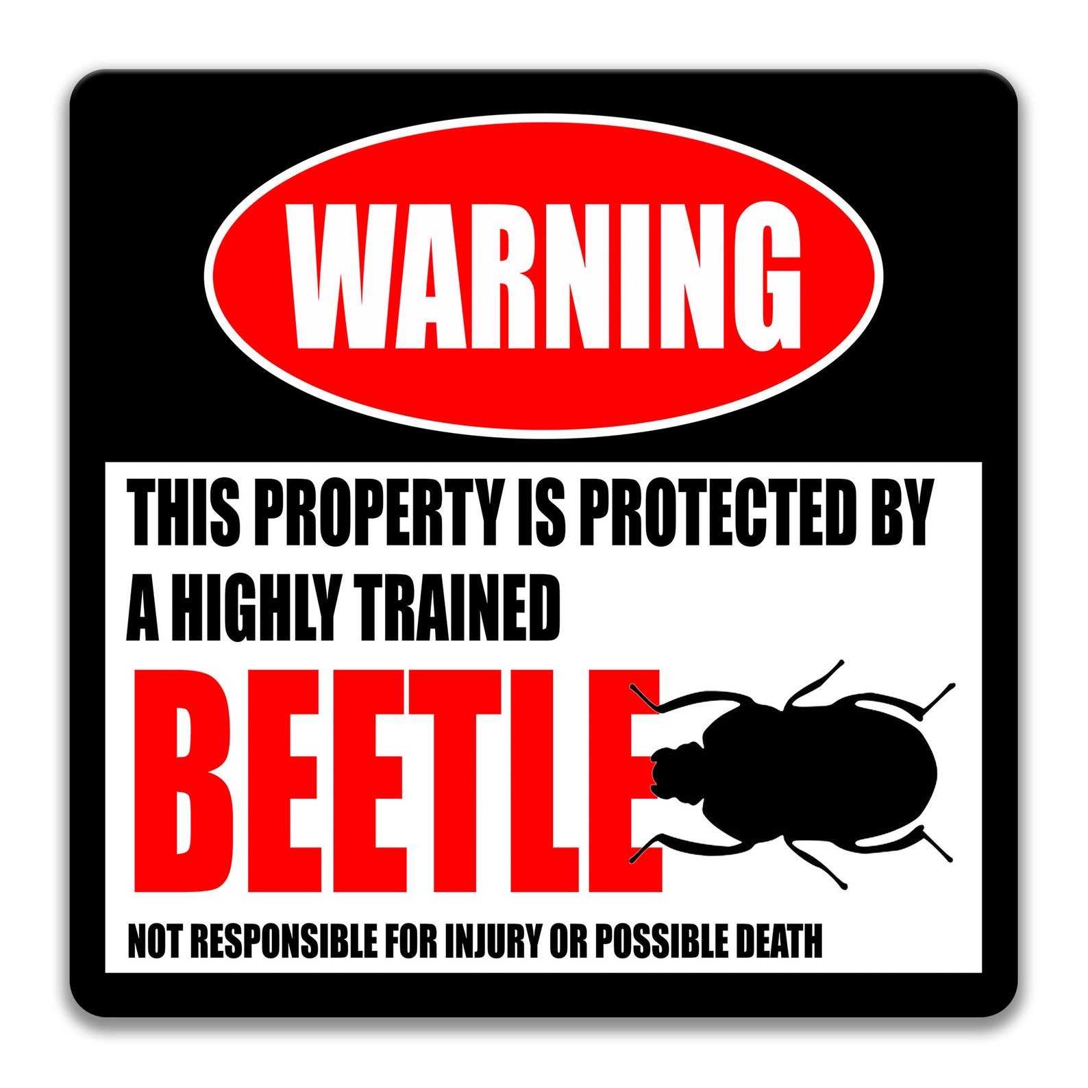 Funny Beetle Warning Sign, Beetle Decor, Beetle Sign, Bug Sign, Insect ...