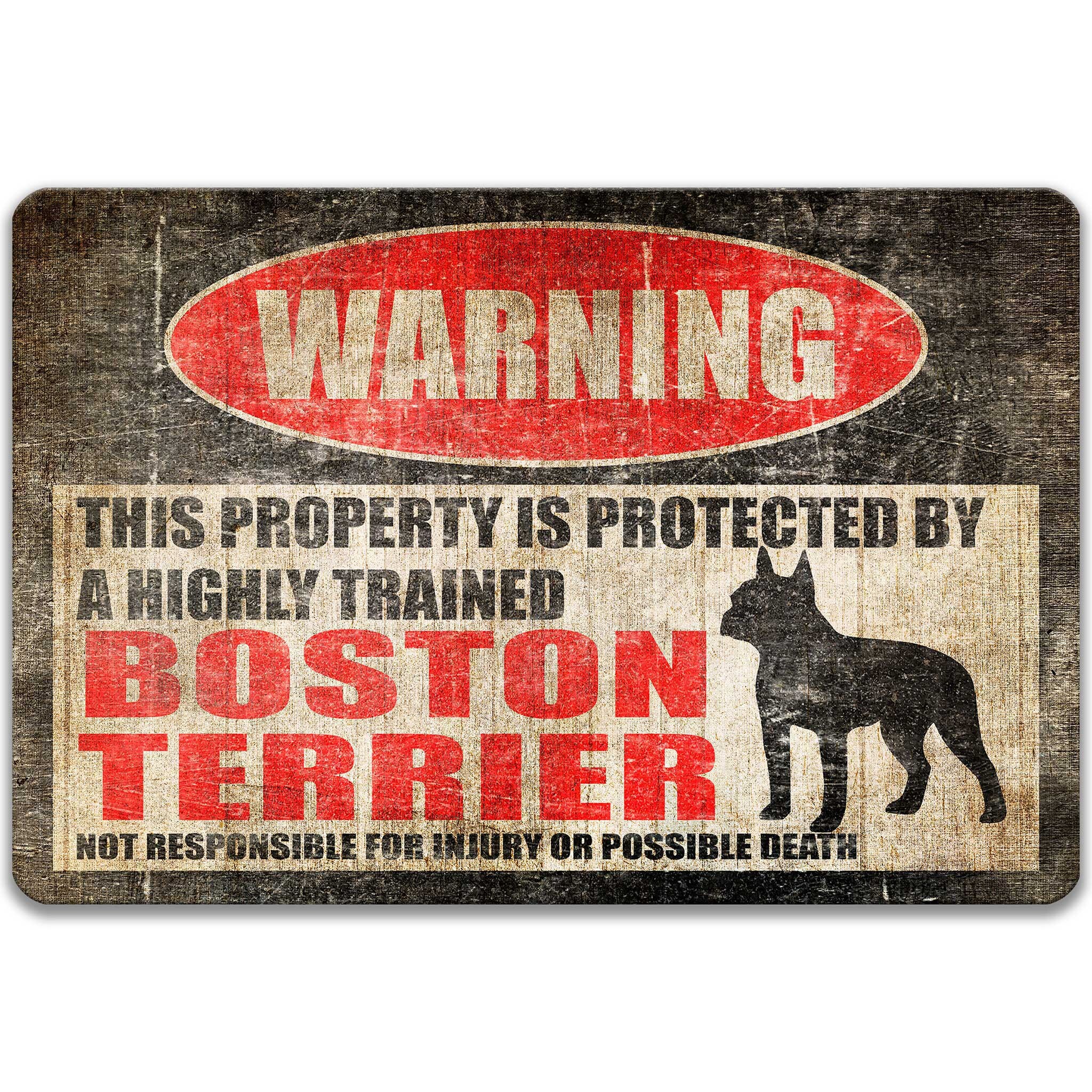 Boston Terrier Sign Beware of Dog Sign Funny Dog Sign - Etsy