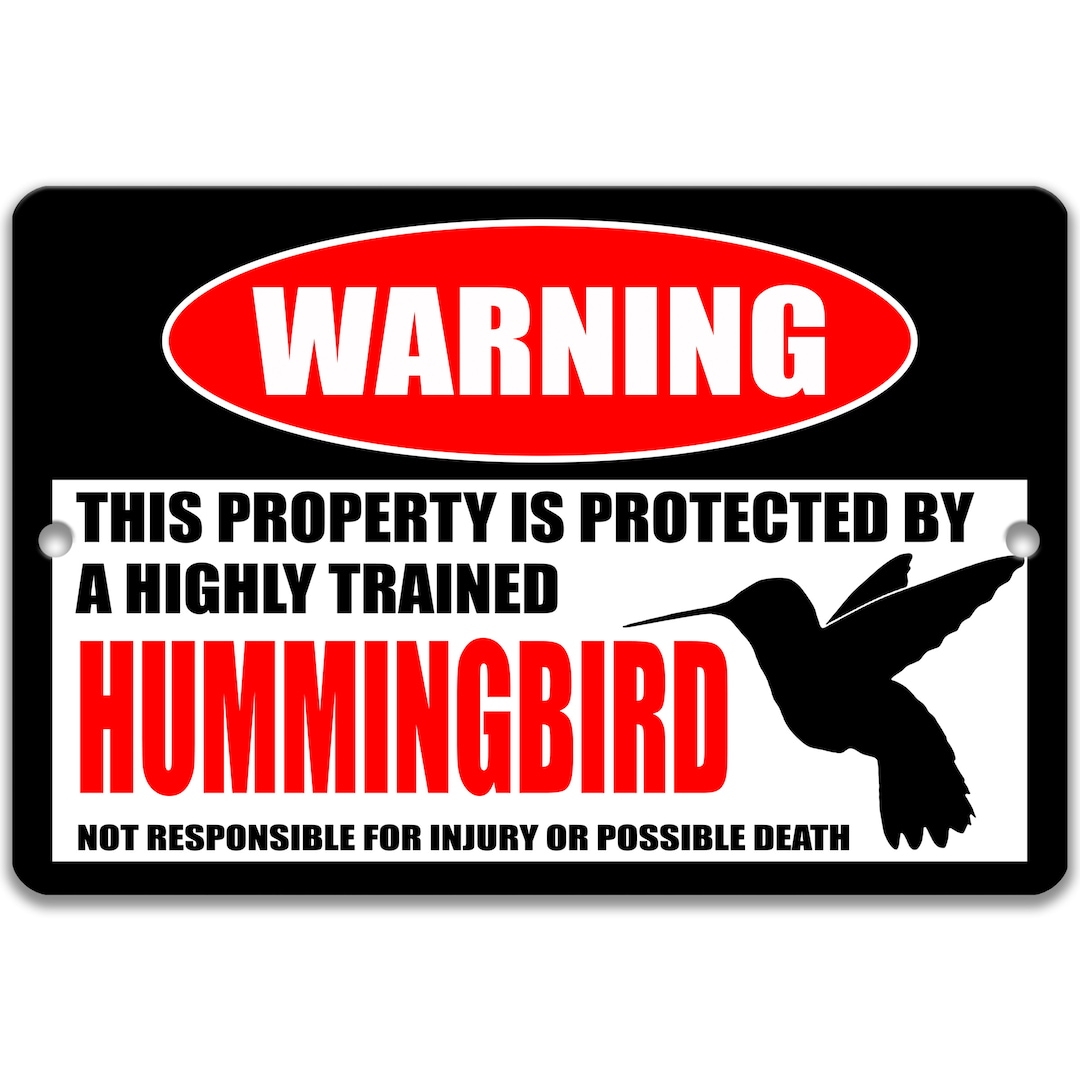 Hummingbird Metal Sign, Hummingbird Warning, Hummingbird Decor ...