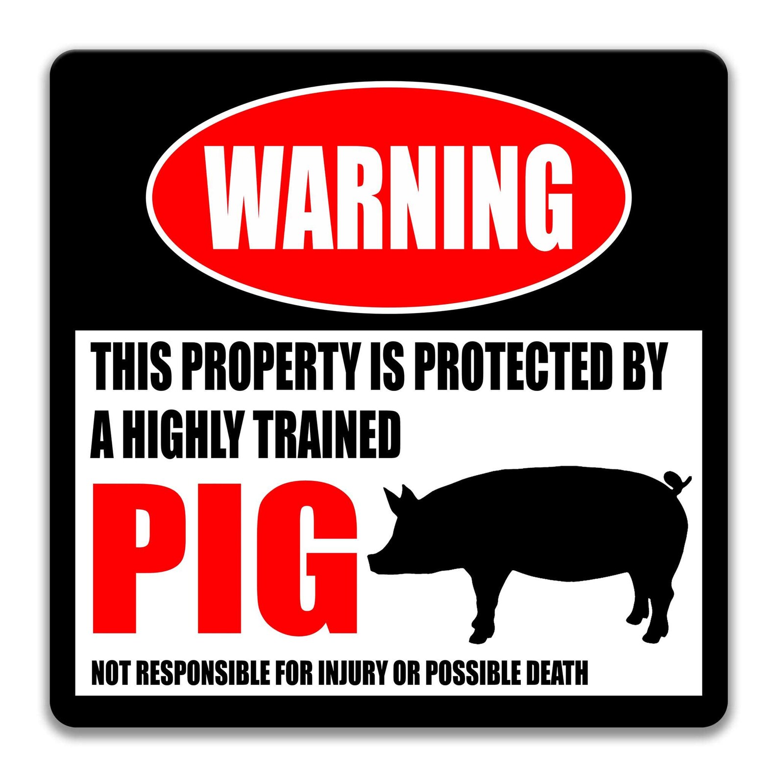 Pig Sign Funny Pig Warning Sign Pig Decor Farm Decor Barn Sign - Etsy