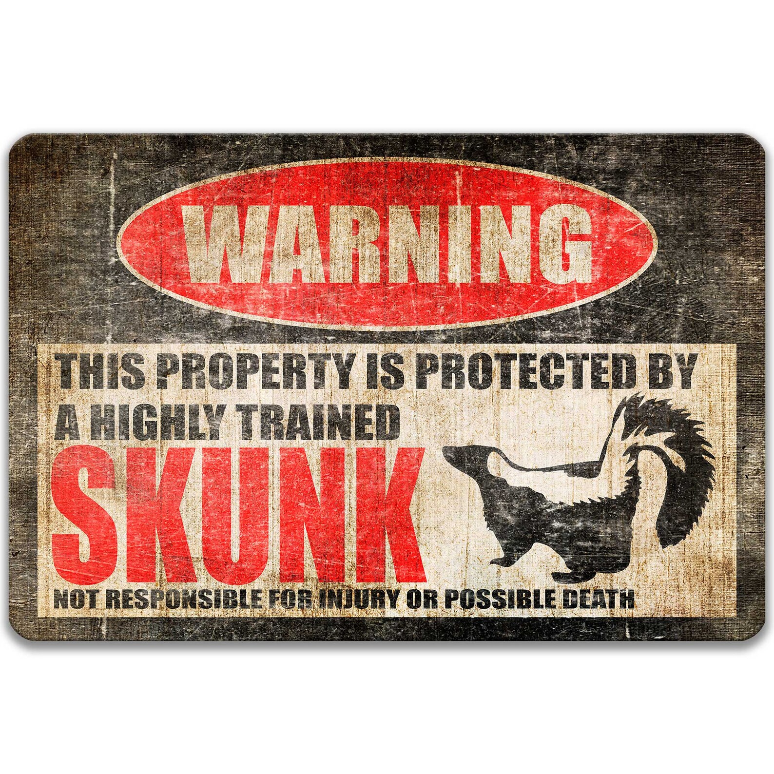 Funny Skunk Sign Novelty Sign Skunk Warning Sign Funny Yard - Etsy