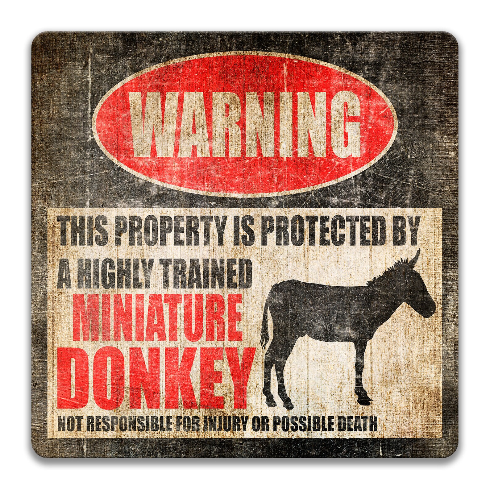 Mini Donkey Sign Donkey Warning Sign Barn Sign Farm Sign Burro | Etsy