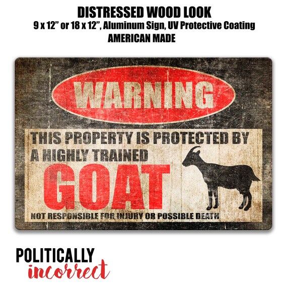 Goat Warning Sign Funny Goat Sign Goat Decor Barn Sign Yard | Etsy