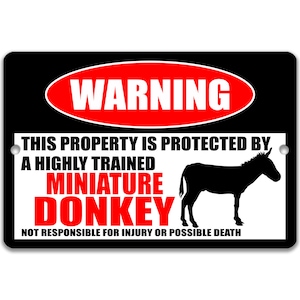 Mini Donkey Sign Donkey Warning Sign Barn Sign Farm Sign Burro Sign ...