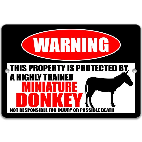 Mini Donkey Sign Donkey Warning Sign Barn Sign Farm Sign Burro | Etsy