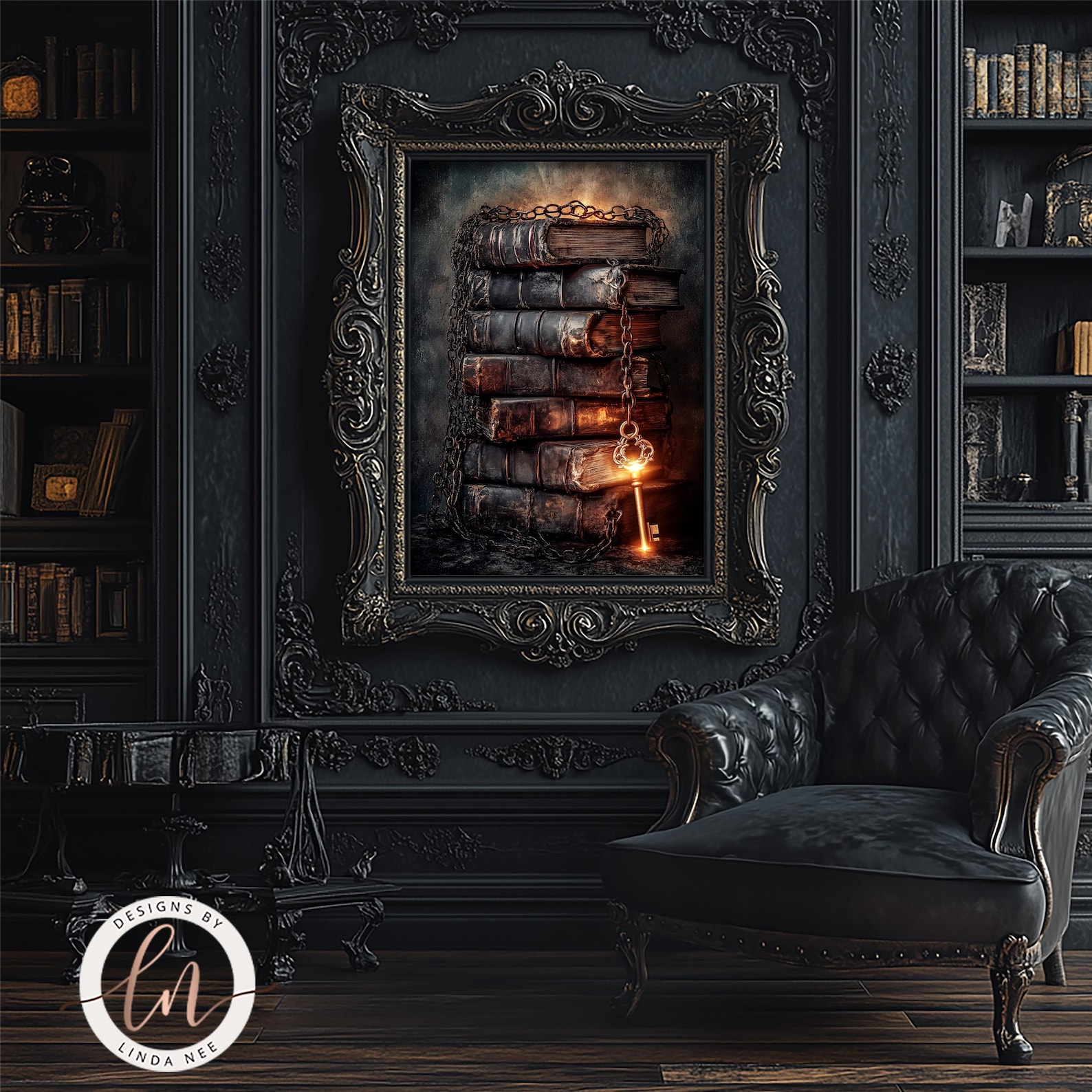 Forbidden Knowledge Painting, Dark Academia Banned Books Wall Art Print ...