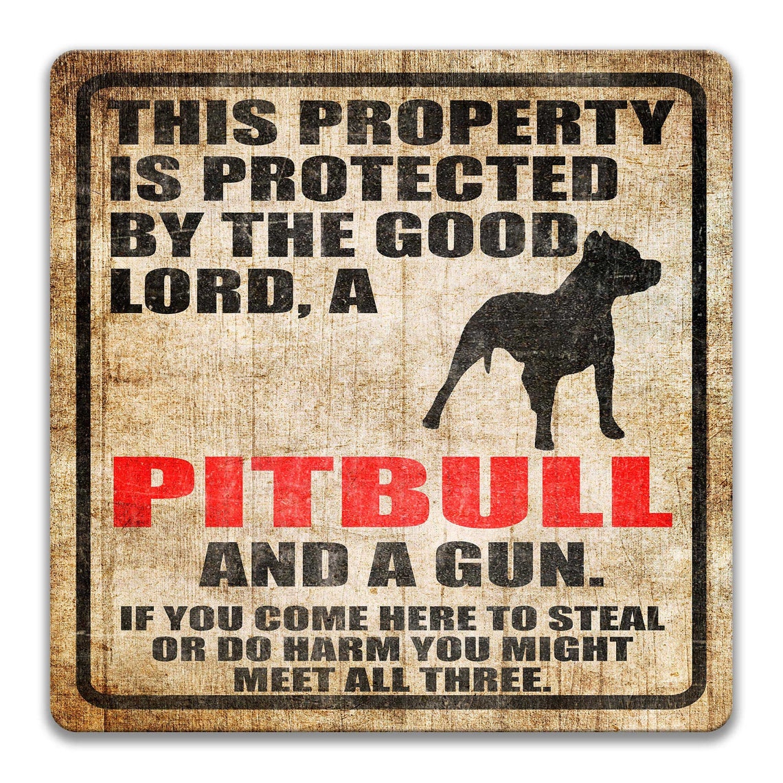 Pitbull Dog Sign Dog Warning Sign Pitbull Warning Sign Pitbull - Etsy