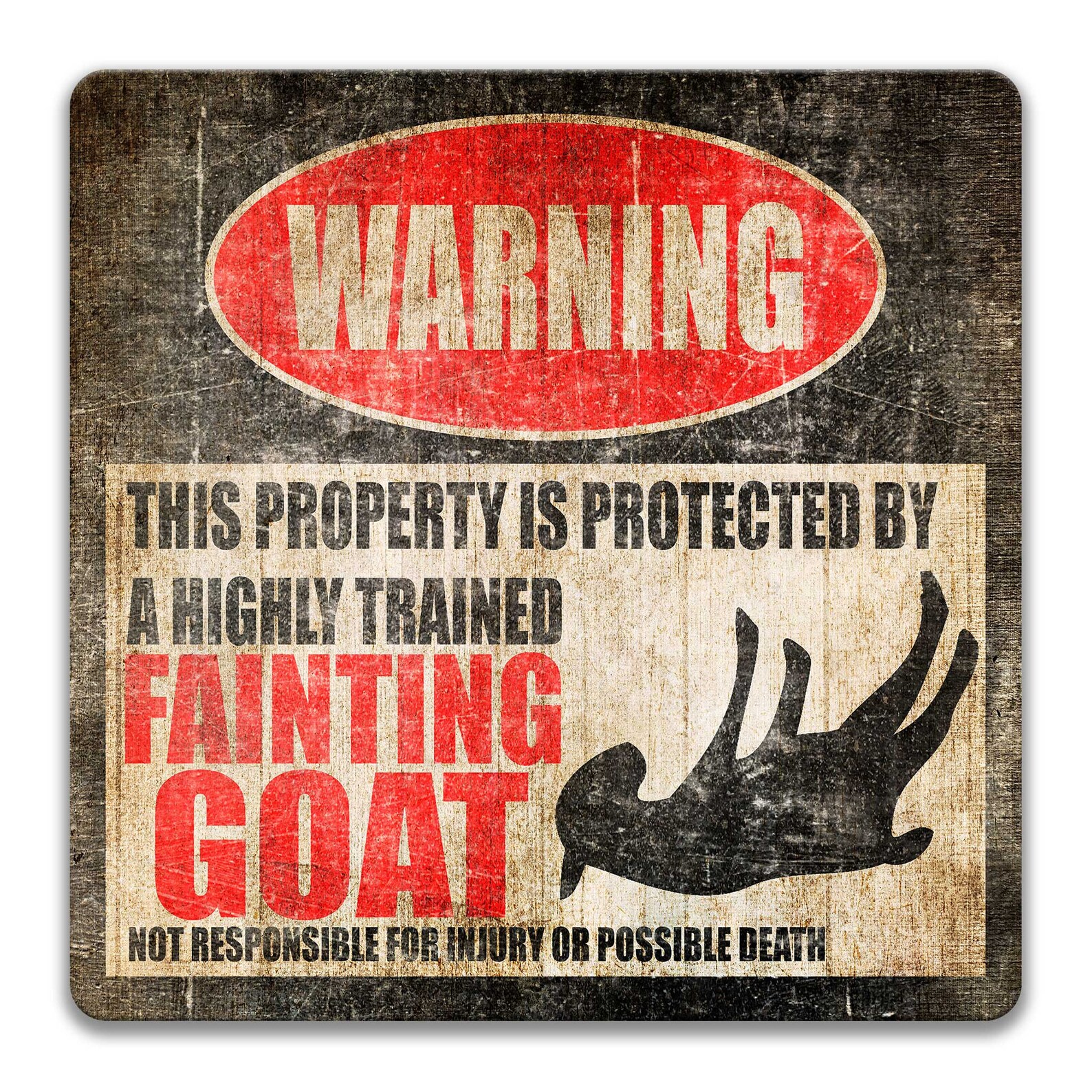 Fainting Goat Warning Sign Funny Goat Sign Goat Decor Barn | Etsy